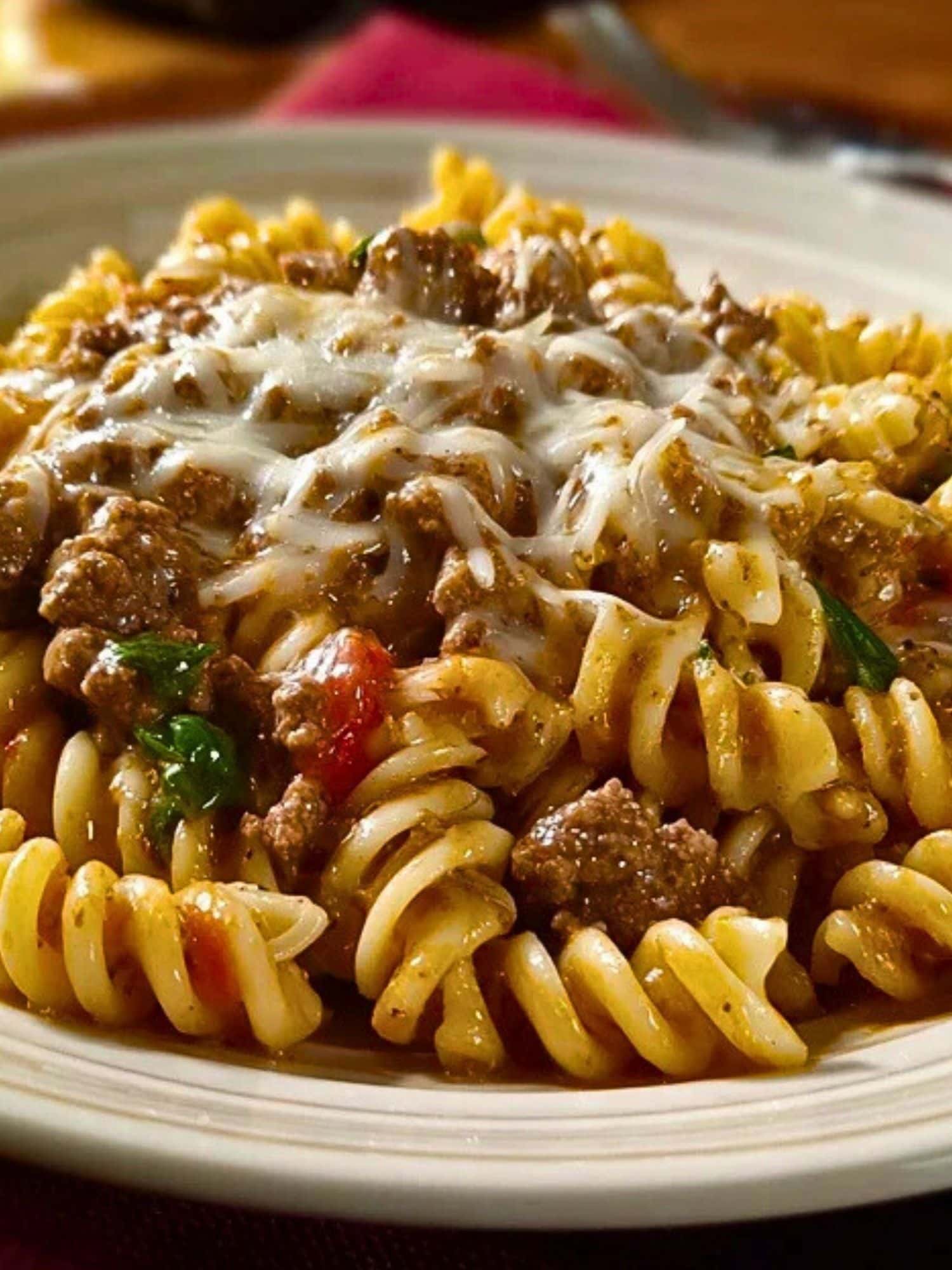 Beef and Rotini in Garlic Parmesan Sauce