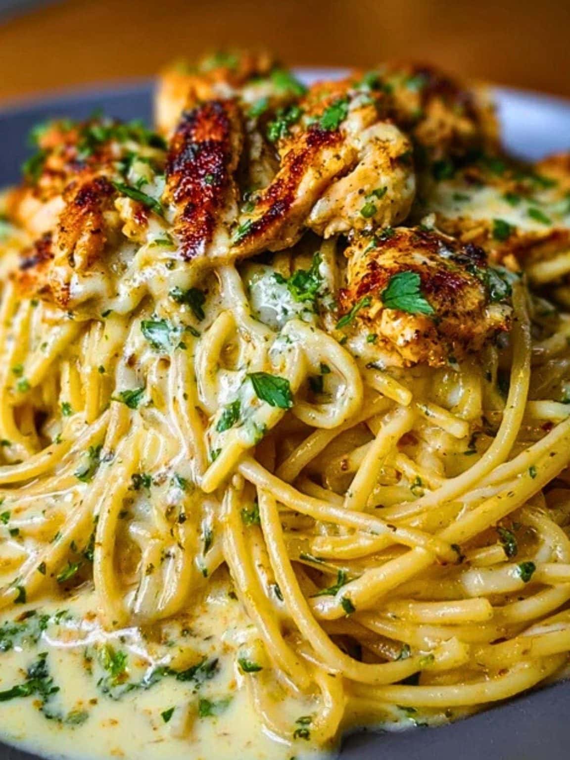 Creamy Cajun Chicken Spaghetti with Garlic Mozzarella Sauce