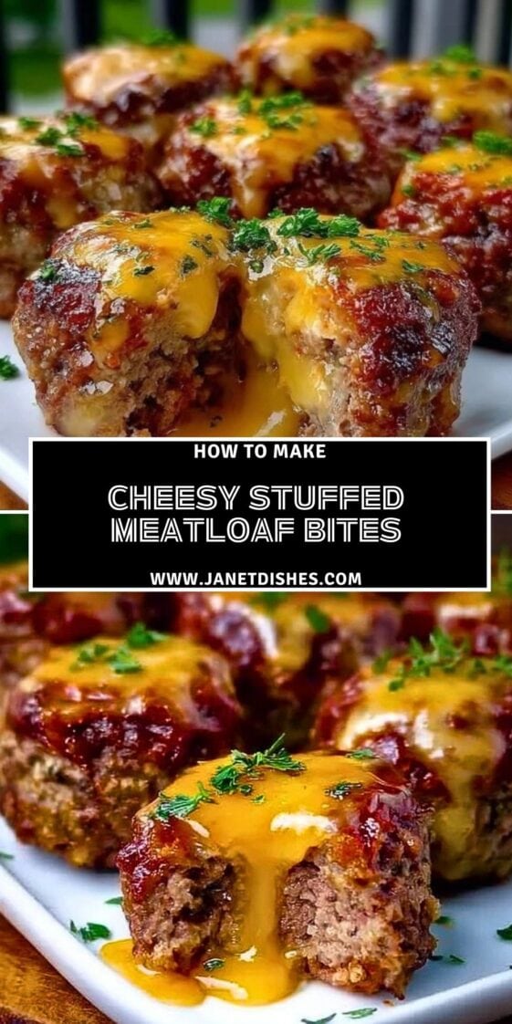 Cheesy Stuffed Meatloaf Bites