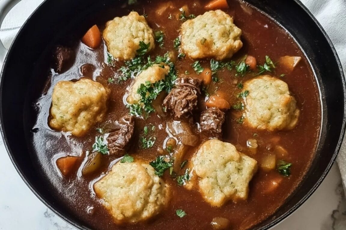 Delicious Beef Stew and Dumplings