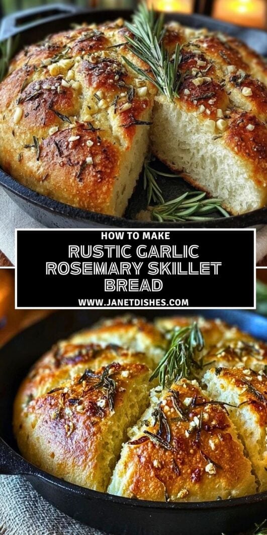 Rustic Garlic Rosemary Skillet Bread