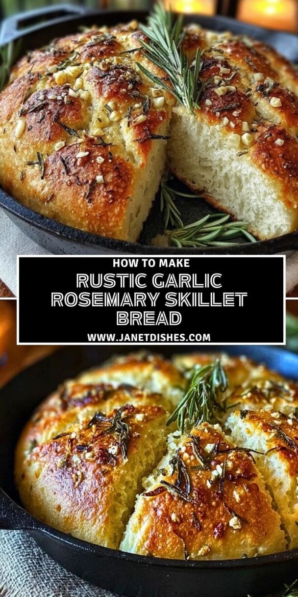 Rustic Garlic Rosemary Skillet Bread