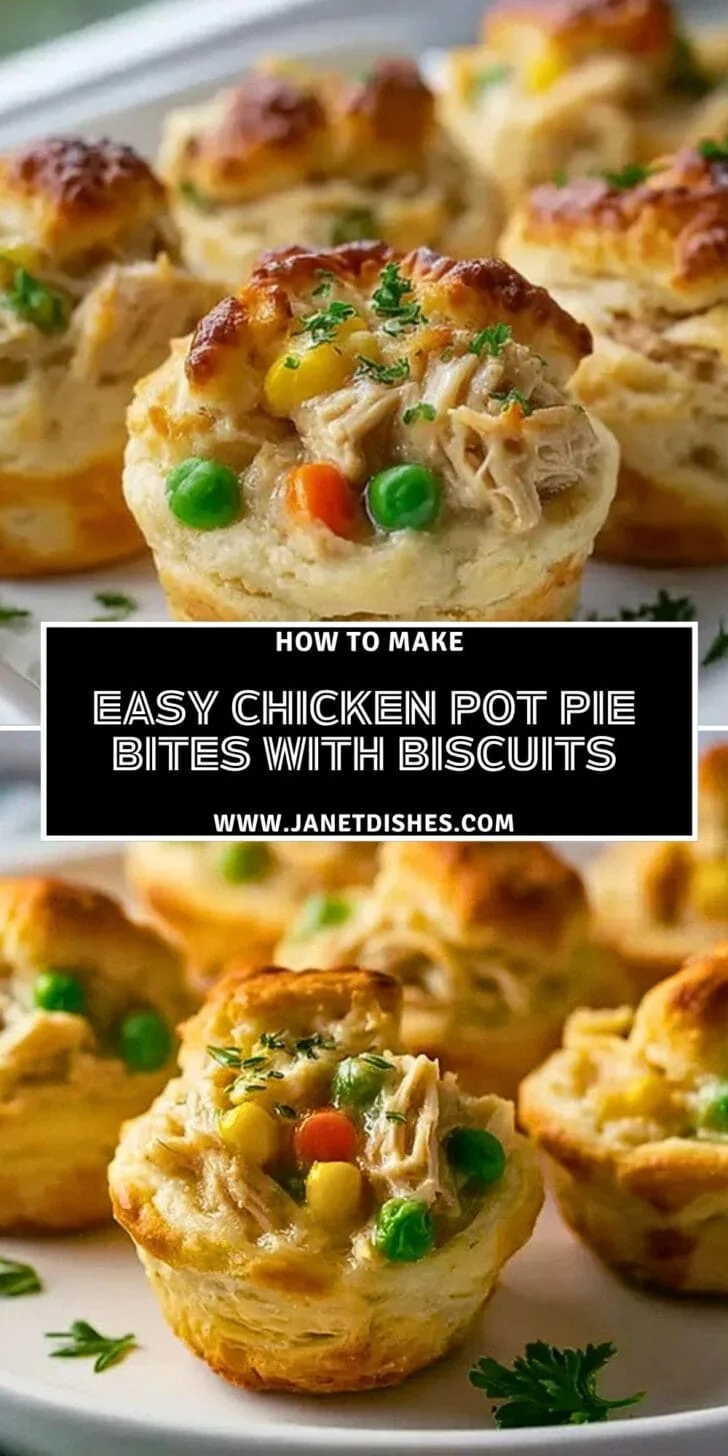 Easy Chicken Pot Pie Bites with Biscuits