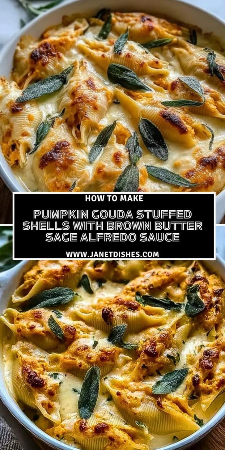 Pumpkin Gouda Stuffed Shells With Brown Butter Sage Alfredo Sauce