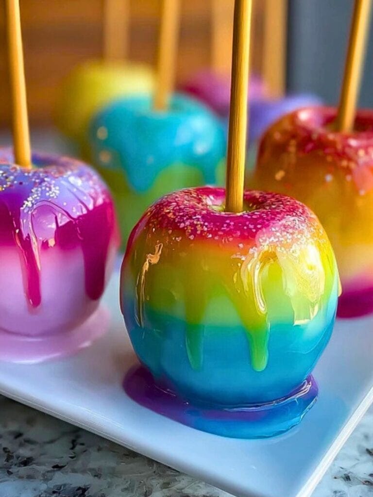 Rainbow Candy Apples